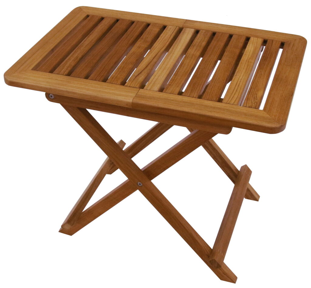 Teak Folding Marstrand End Table w Slats - Teak Deck Company