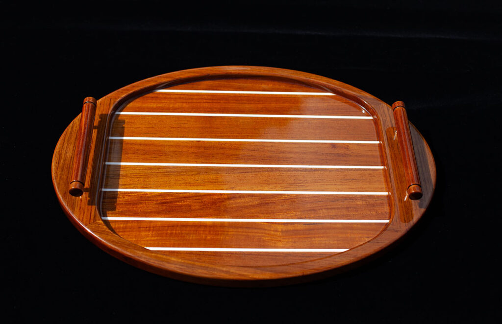 Teak Table, Barrel Shaped, Star Inlay - Teak Deck Company